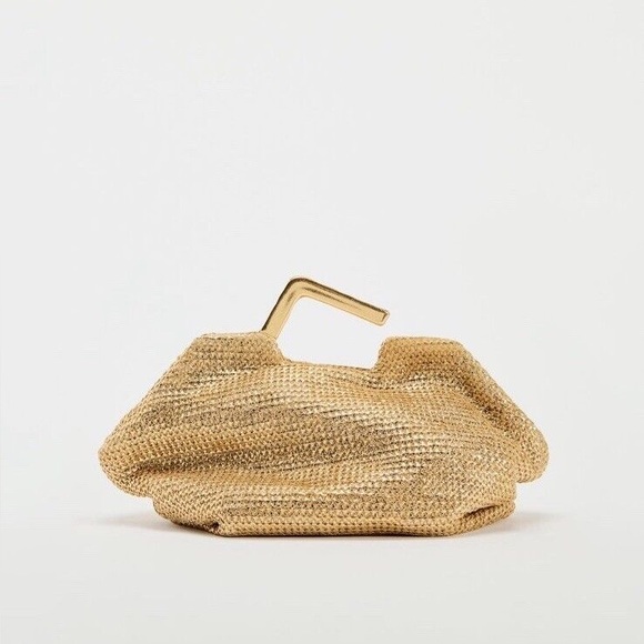 Zara | Bags | Nwt Zara Elegant Gold Woven Handbag | Poshmark